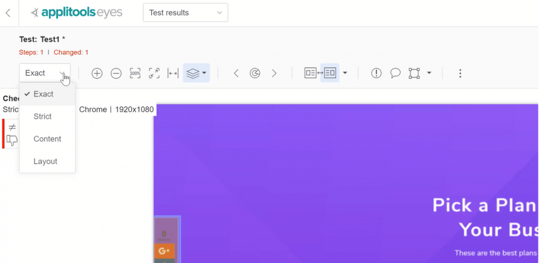 Applitools Match Levels: Exact, Strict, Content, and Layout